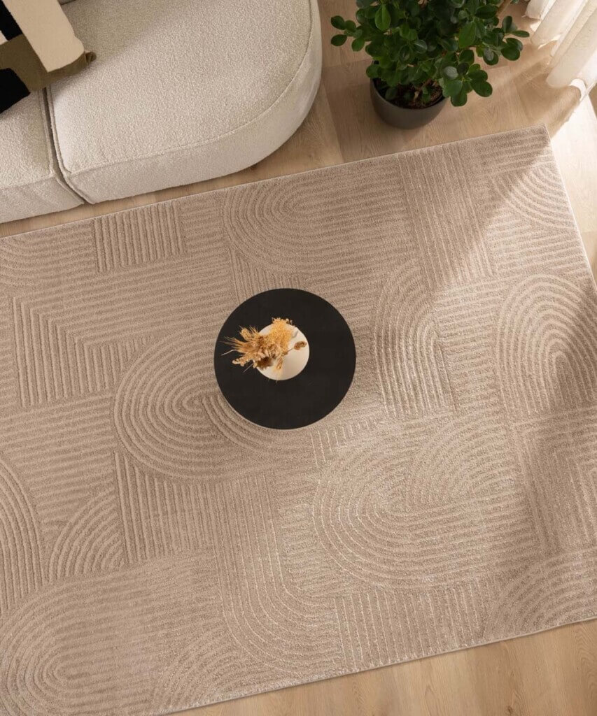 Tapis scandinave - Contour Bend beige | Tapeso