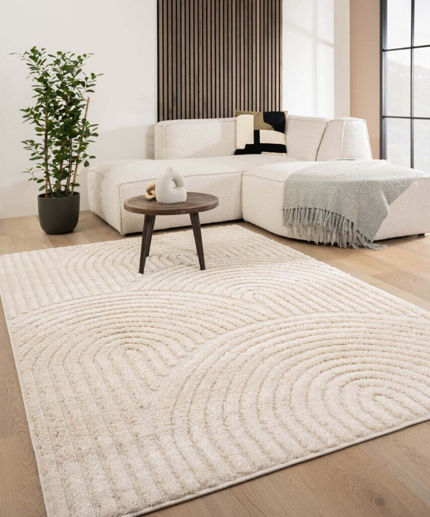 Tapis scandinave - Arc Curve Crème | Tapeso